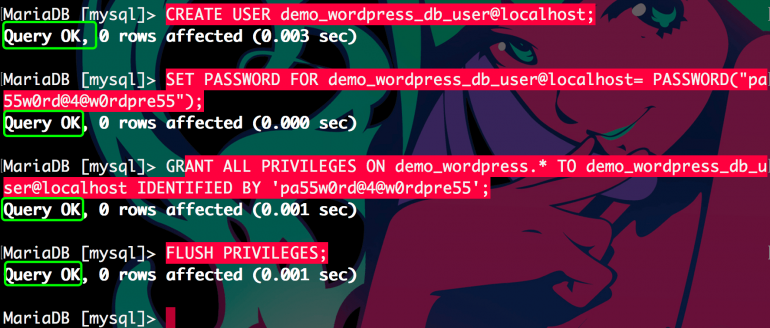 워드프레스를 위한 데이터베이스 생성 및 Db 사용자 생성 Mariadb 또는 Mysql 명령어 스위프트코딩